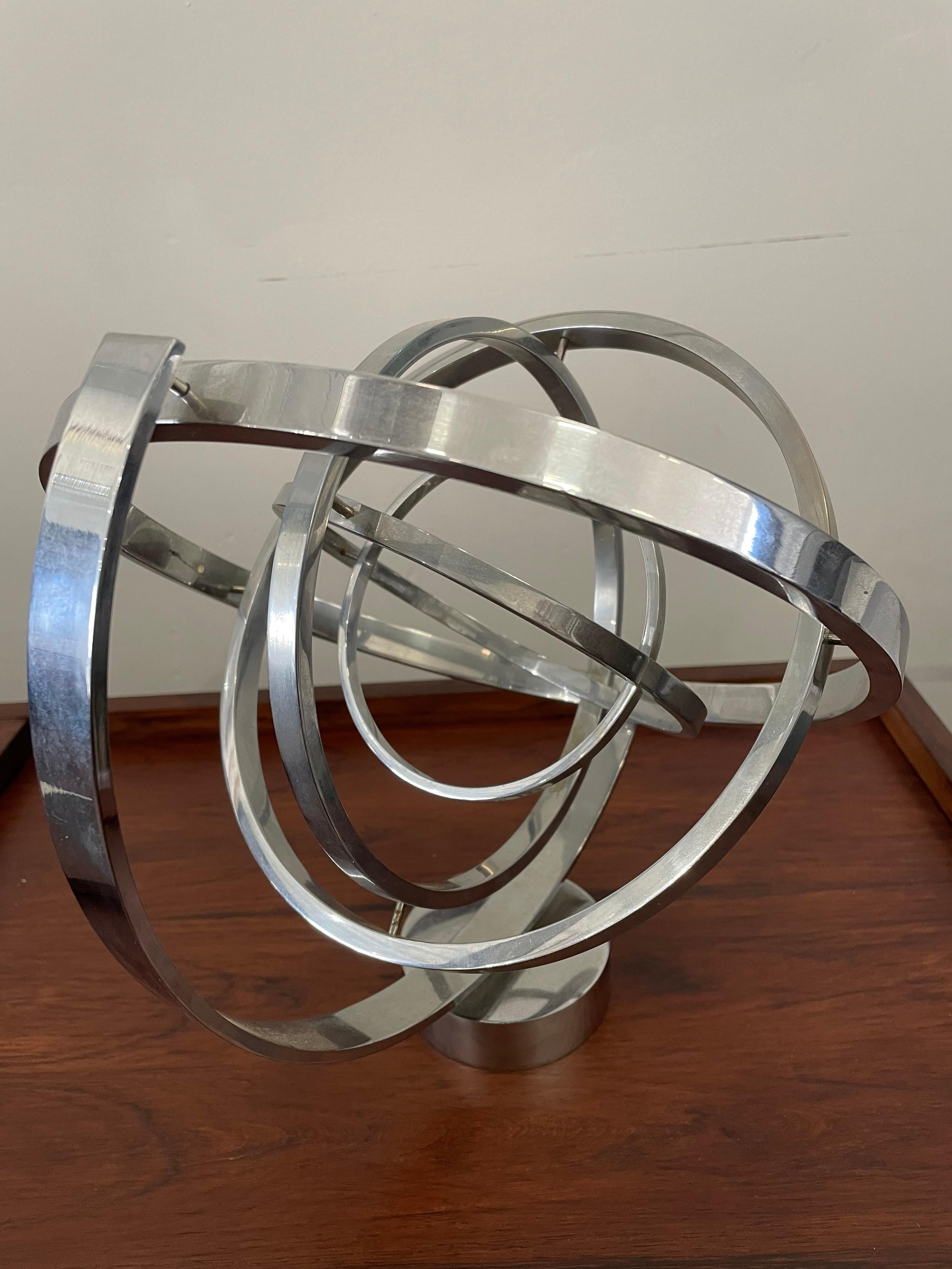 1970s Kinetic Sculpture Polish Steel For Sale at 1stDibs