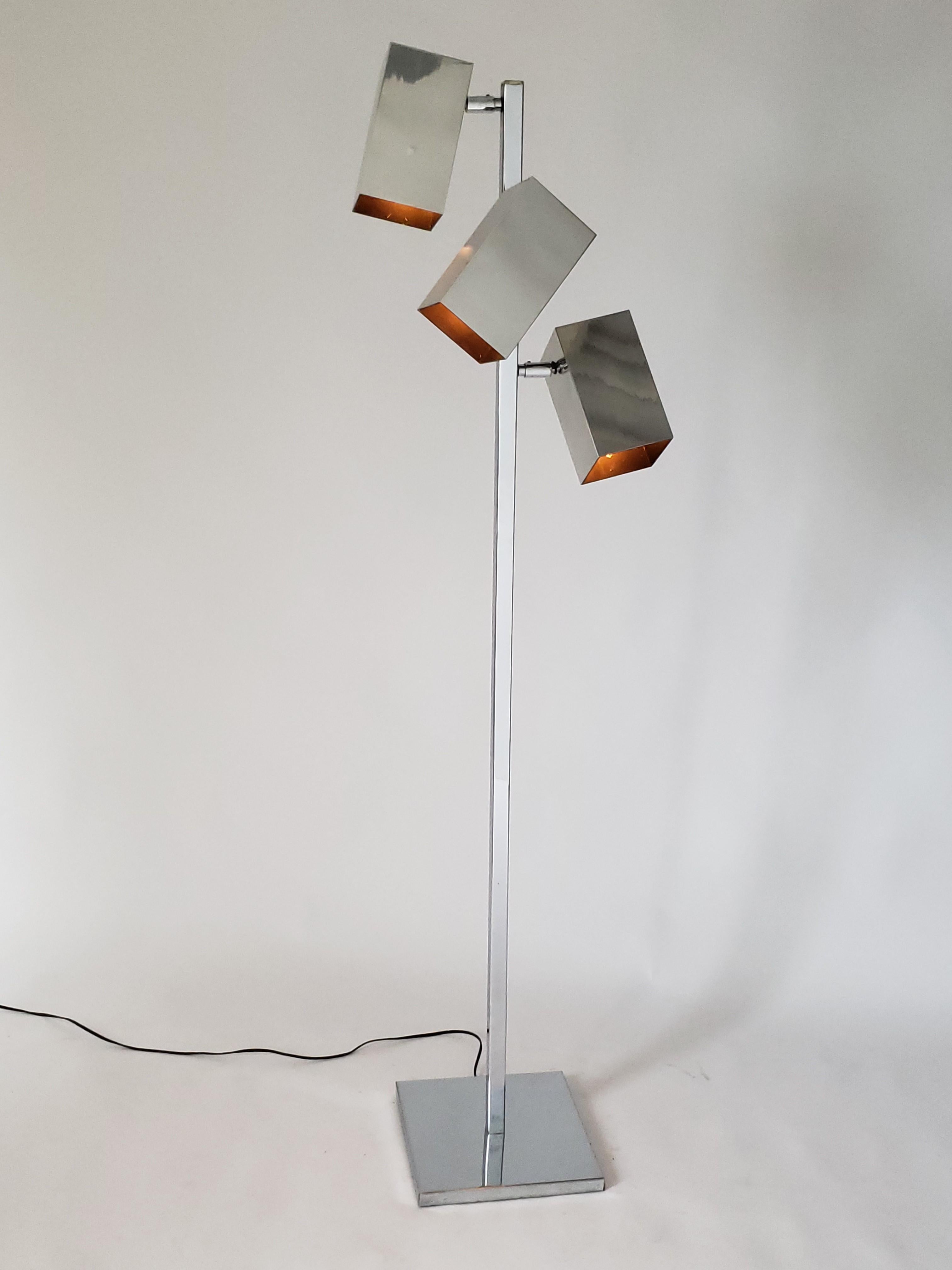 1970s Koch and Lowy 3 Heads Chrome Floor Lamp, USA For Sale at 1stDibs ...