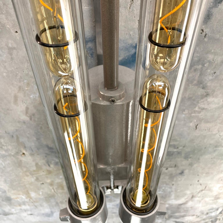 1970s Korean Industrial Flameproof Wall-Mounted Tube Light, Satin Grey ...