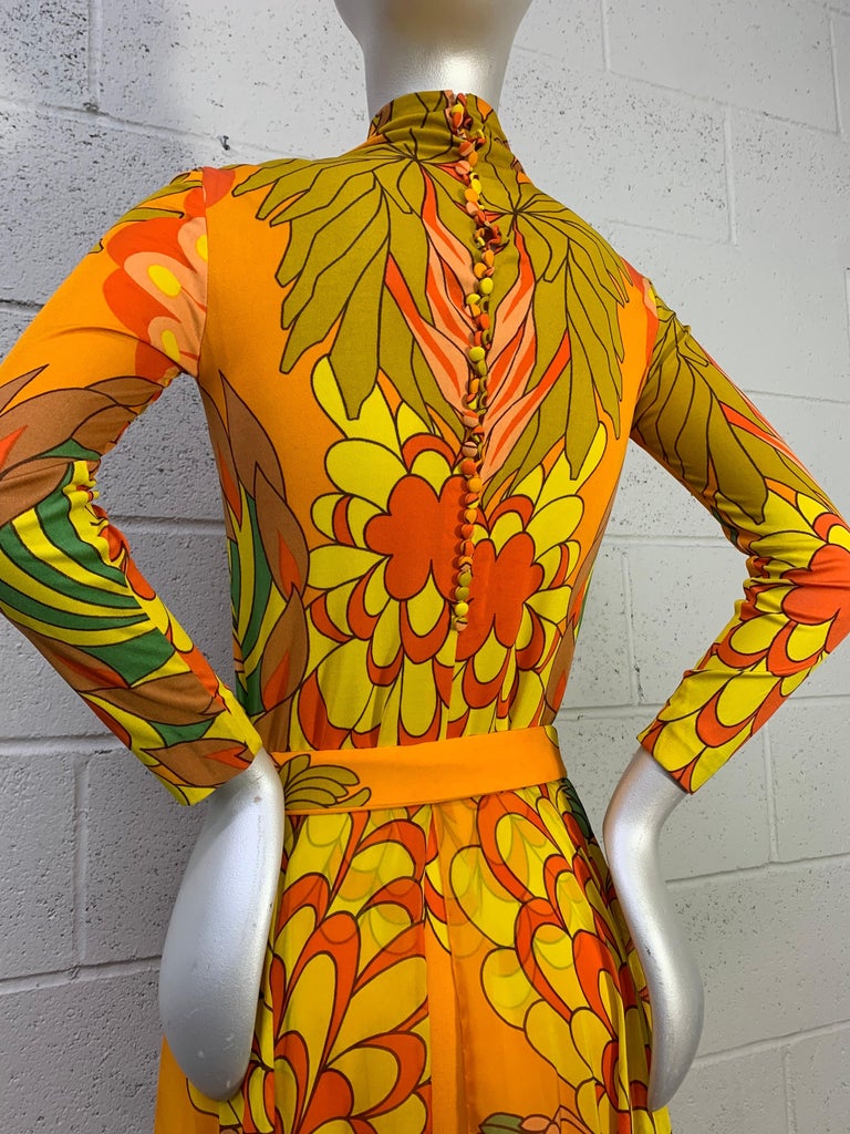 1970s La Mendola "Magic Dress" in Tropical Print Silk Jersey and ...