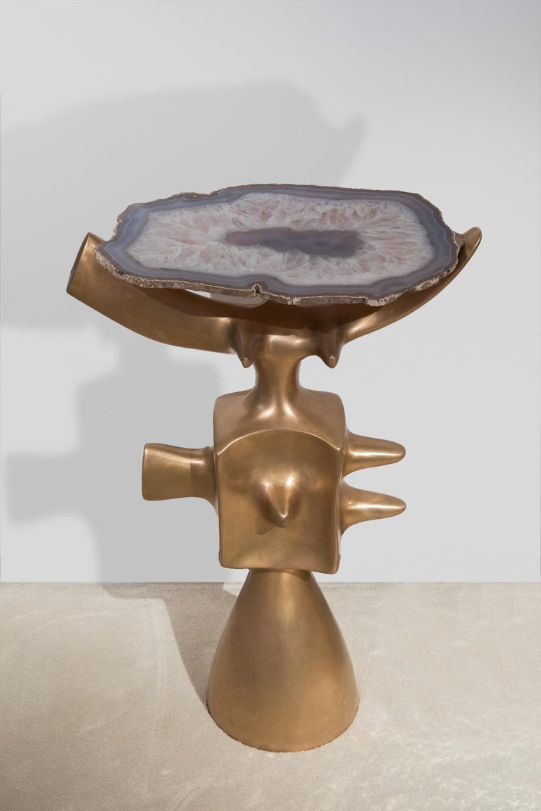 1970s "La Reine" surrealist bronze side table by Victor Roman For Sale ...