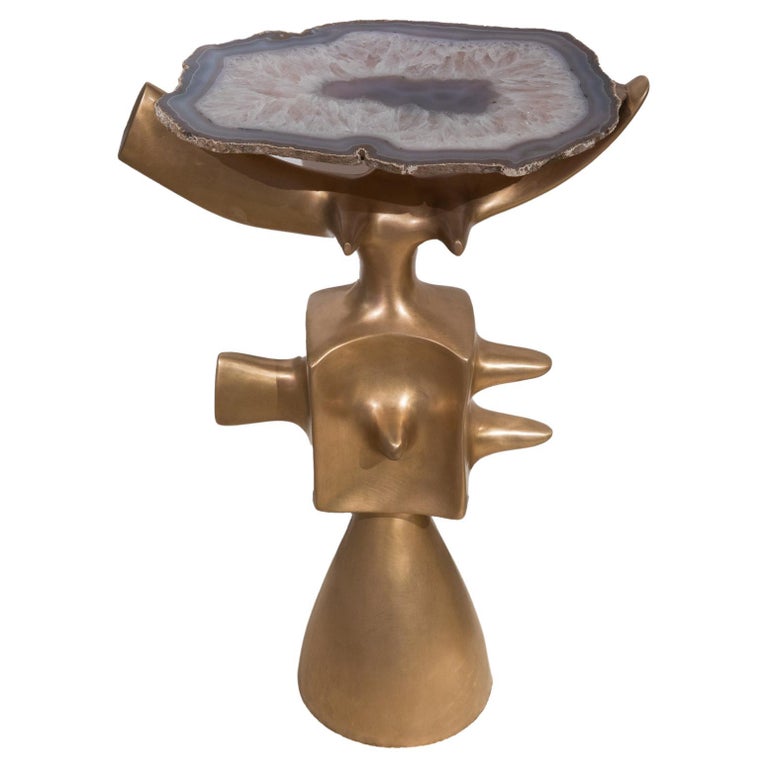 1970s "La Reine" surrealist bronze side table by Victor Roman For Sale ...