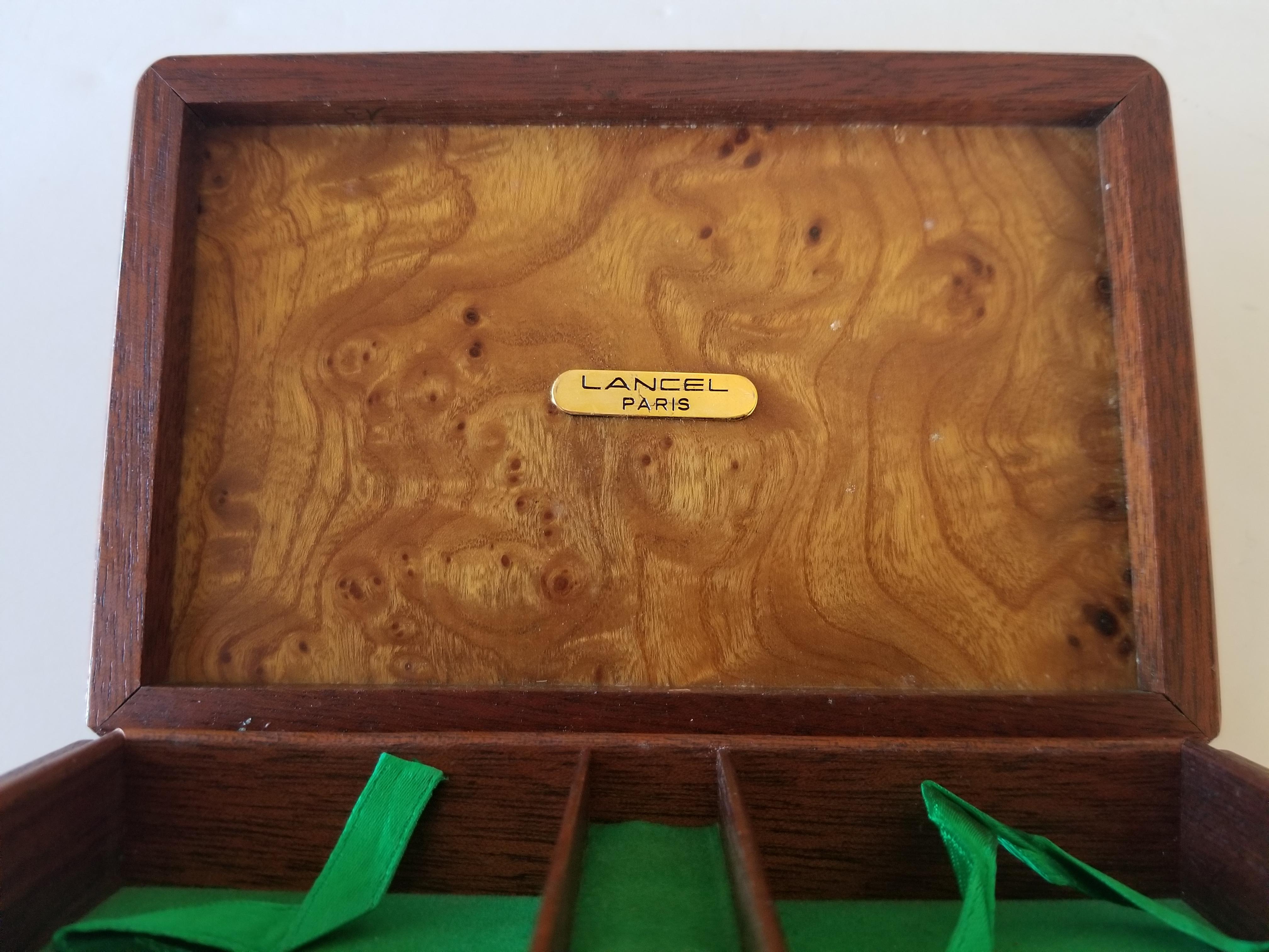 1970s Lancel Paris Vintage Box in Burlwood Game Cards and Dice France ...