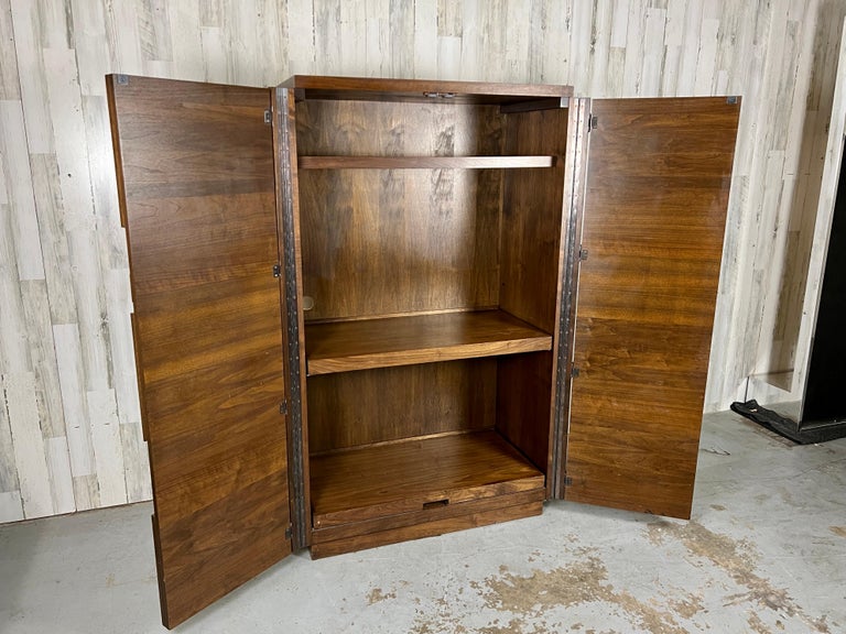 1970s Lane Brutalist Staccato Wardrobe / Desk For Sale at 1stDibs