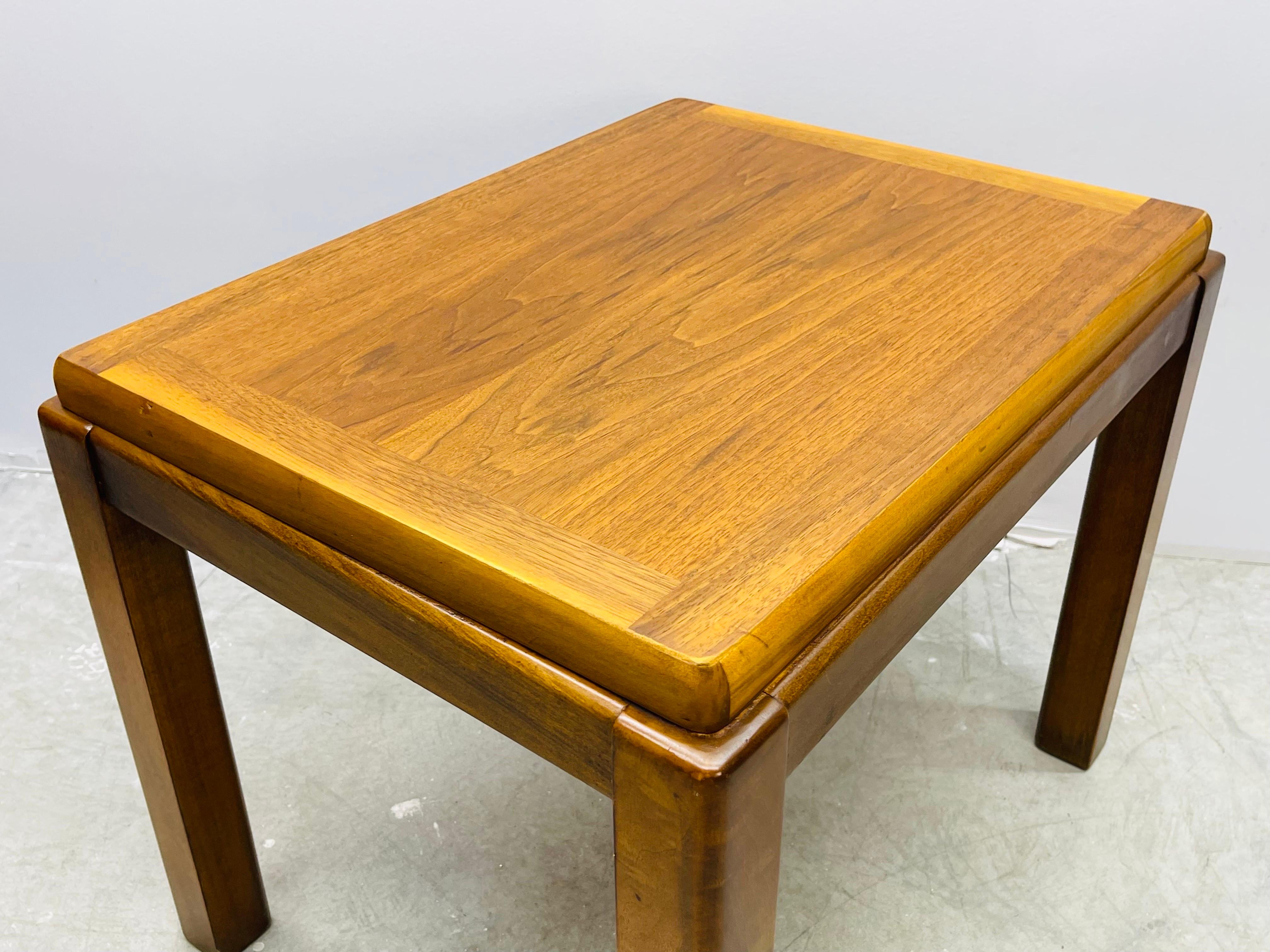 1970s Lane Furniture Walnut Wood Side Table For Sale at 1stDibs