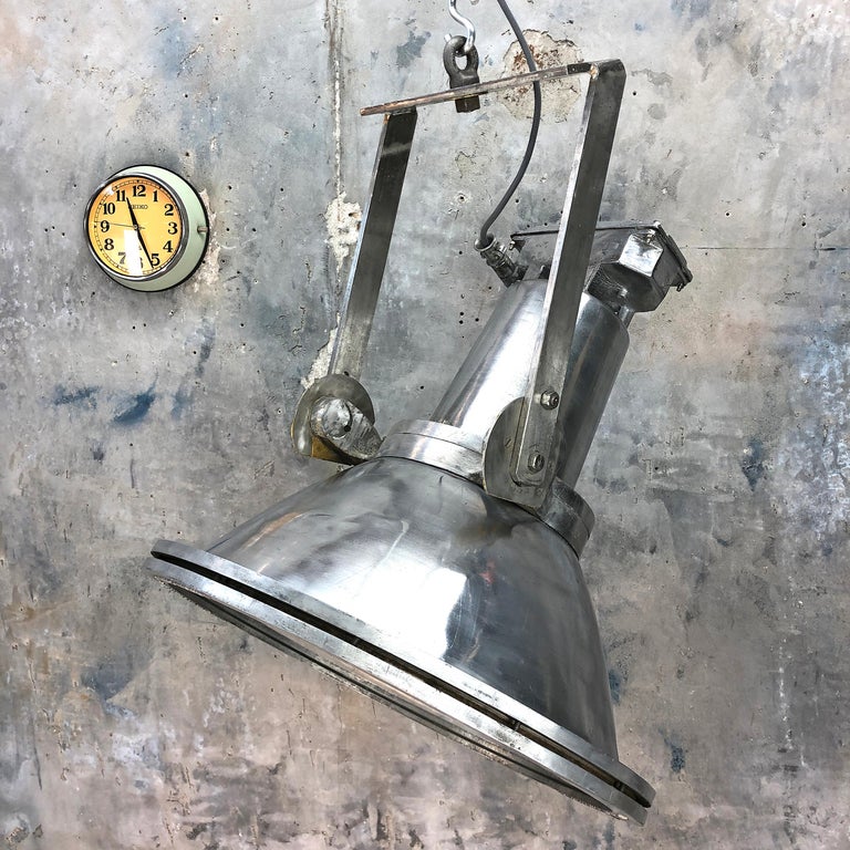 1970s Large Dutch Cast Aluminum Industrial Flood Lamp, Industria ...