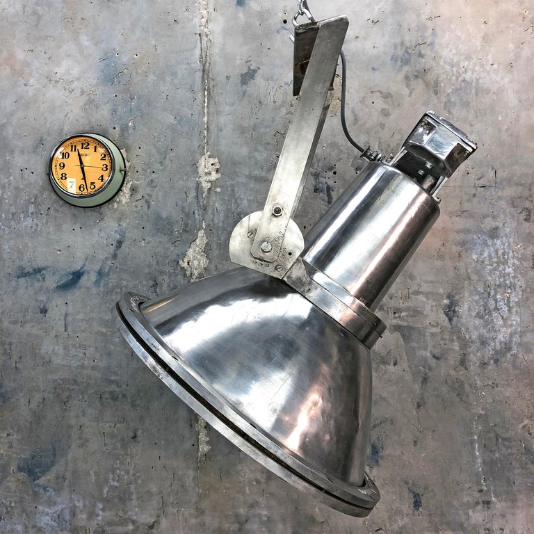 1970s Large Dutch Cast Aluminum Industrial Flood Lamp, Industria ...