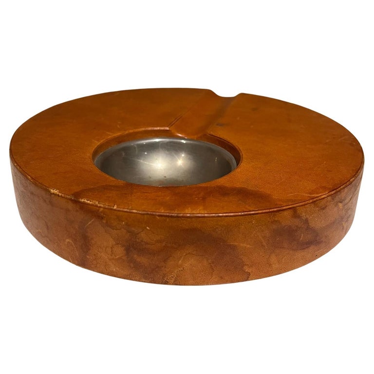 1970s Leather Ashtray Diego Matthai Mexican Modernism For Sale at 1stDibs
