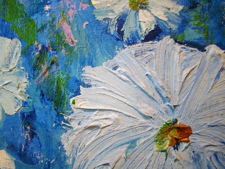 1970s Lee Reynolds Floral Abstract / Still Life Oil on Canvas at 1stDibs
