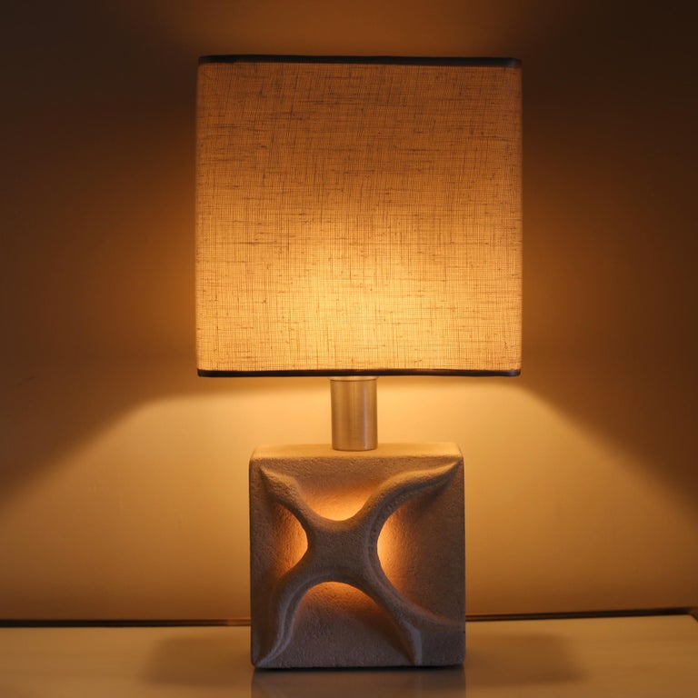 1970s Limestone Table Lamp by Albert Tormos For Sale at 1stDibs