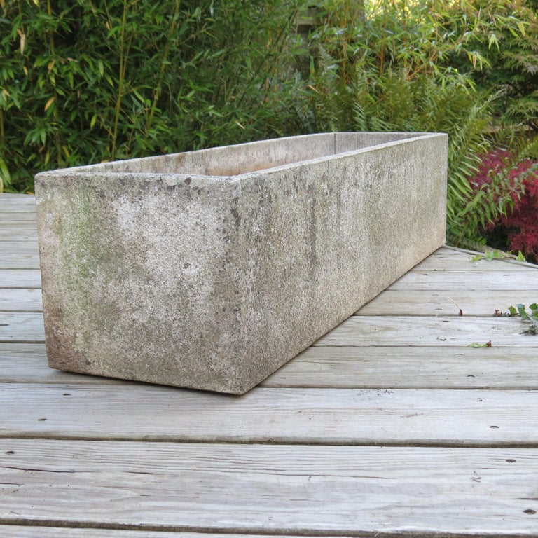 1970s Long Rectangular Concrete Garden Planter Willy Guhl Style For ...