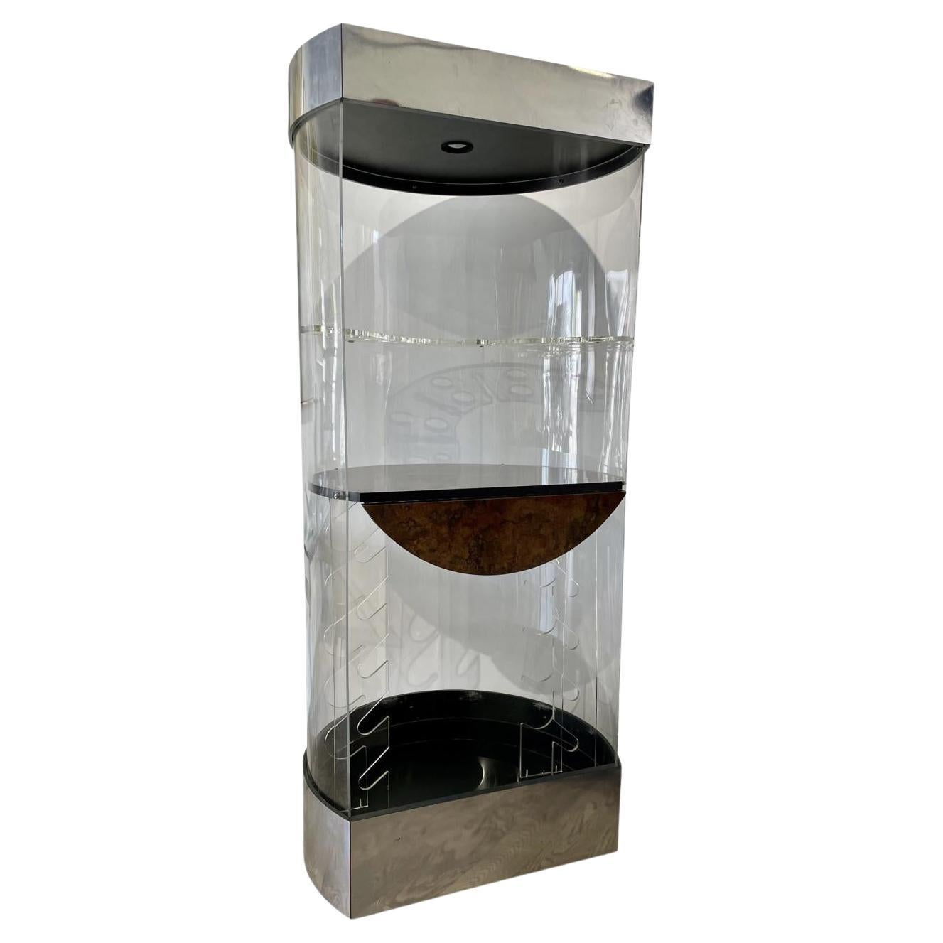 Beautiful Vintage Oval Lucite Bar with Two Bar Stools at 1stDibs