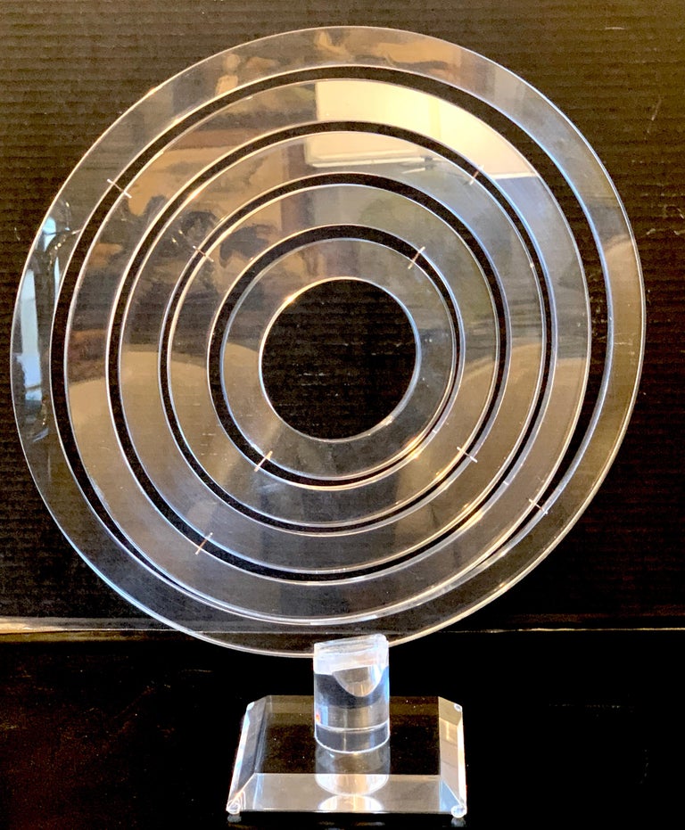 1970s Lucite Kinetic Five-Ring Sphere Sculpture For Sale at 1stDibs