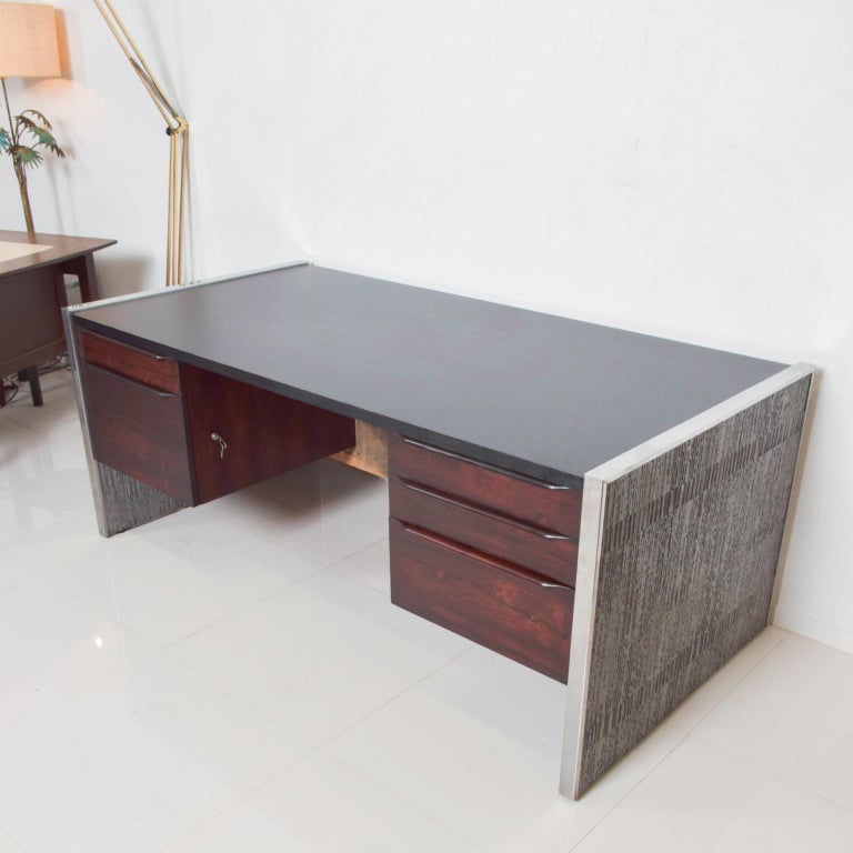 1970s Massive Brutalist Desk by Billy Joe McCarroll and David Gillespie ...