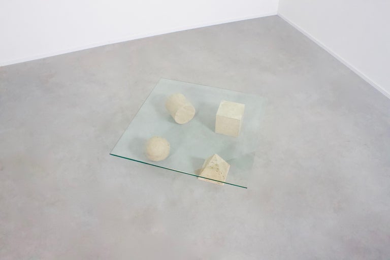 1970s Metaphora Coffee Table by Massimo and Lella Vignelli, Travertine ...