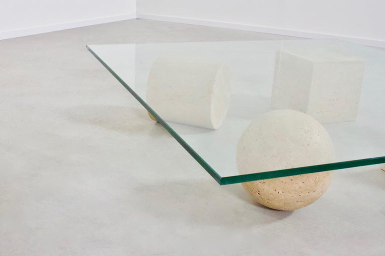 1970s Metaphora Coffee Table by Massimo and Lella Vignelli, Travertine ...