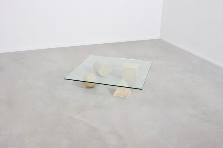 1970s Metaphora Coffee Table by Massimo and Lella Vignelli, Travertine ...