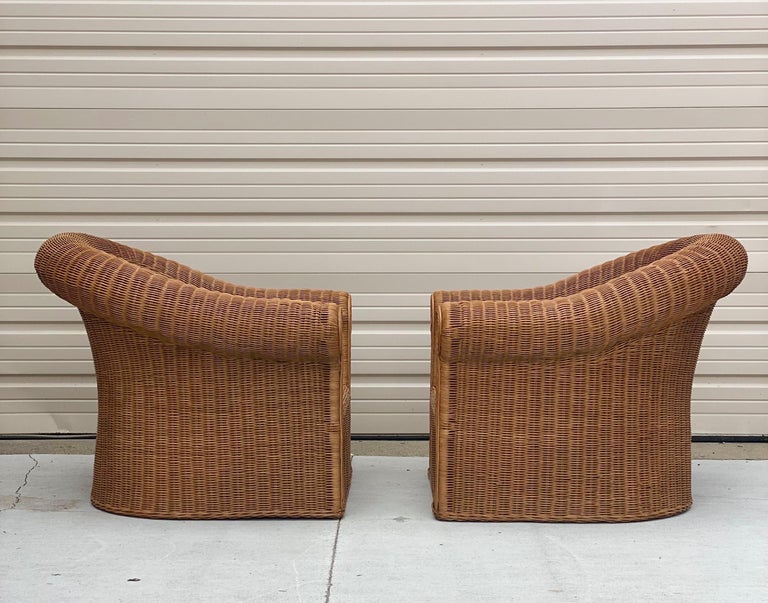 1970s Michael Taylor Style Henry Link Rattan Wicker Living Room Set, 5 ...