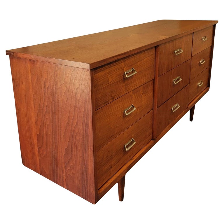 1970s Midcentury 9 Drawer Credenza For Sale at 1stDibs