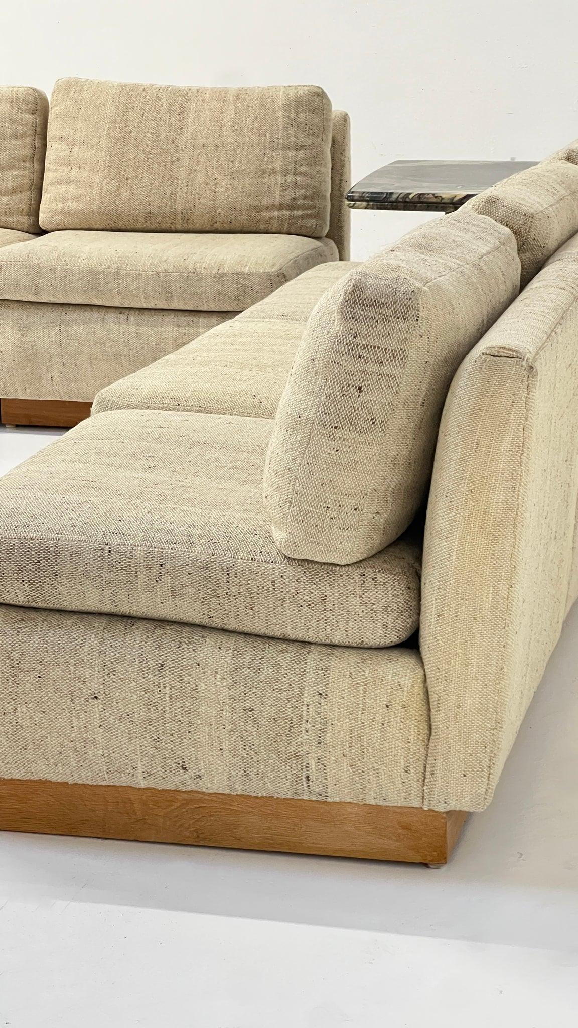 1970s Mid-Century Beige Modular Plinth Sofa at 1stDibs