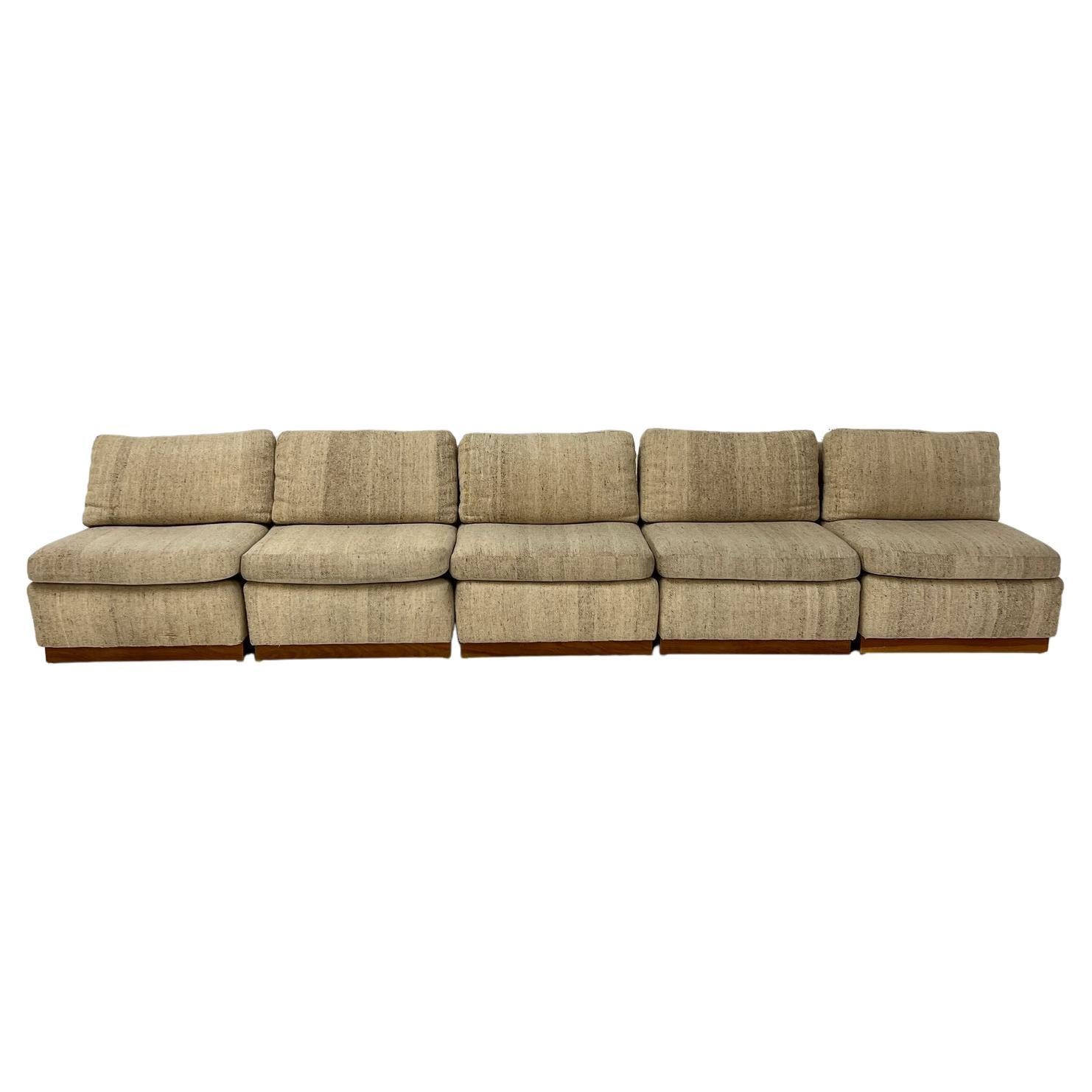 1970s Mid-Century Beige Modular Plinth Sofa at 1stDibs