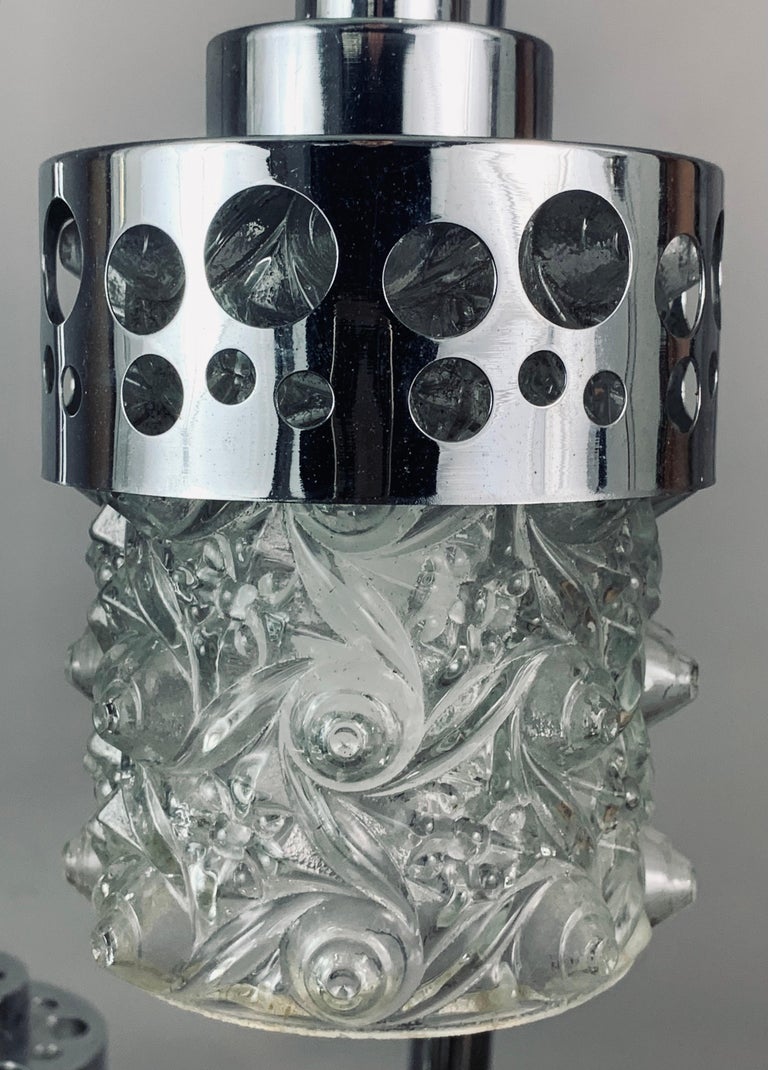 1970s, Mid-Century Dutch RAAK Chrome and Abstract Glass Cascading ...