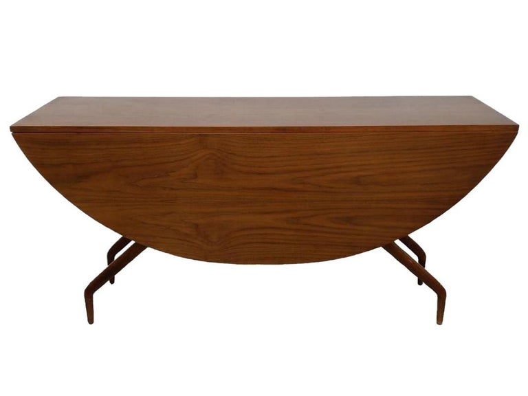 1970s Mid Century Gate Leg Drop Leaf Dining Table, Greta Grossman For ...