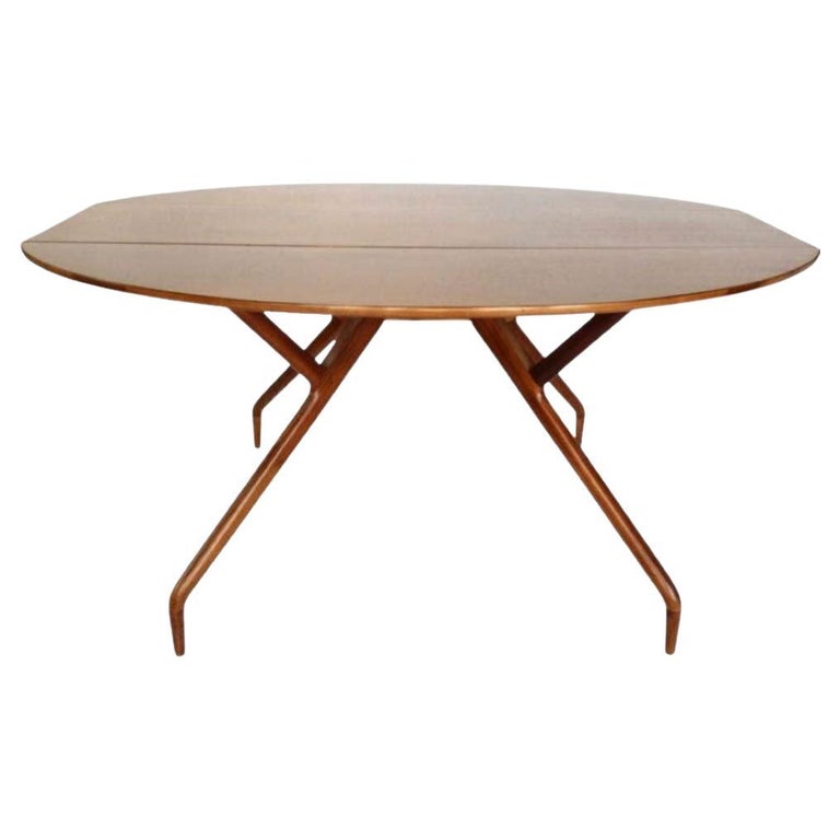 1970s Mid Century Gate Leg Drop Leaf Dining Table, Greta Grossman For ...