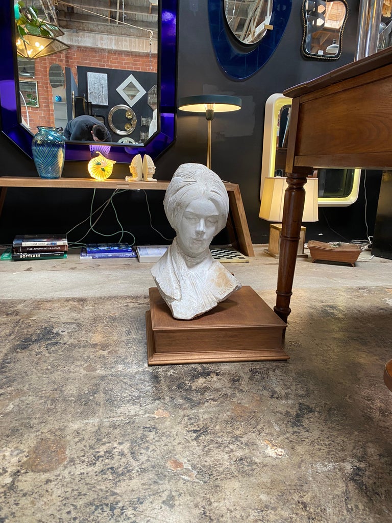 1970s Mid Century Half Bust Woman Sculpture For Sale at 1stDibs