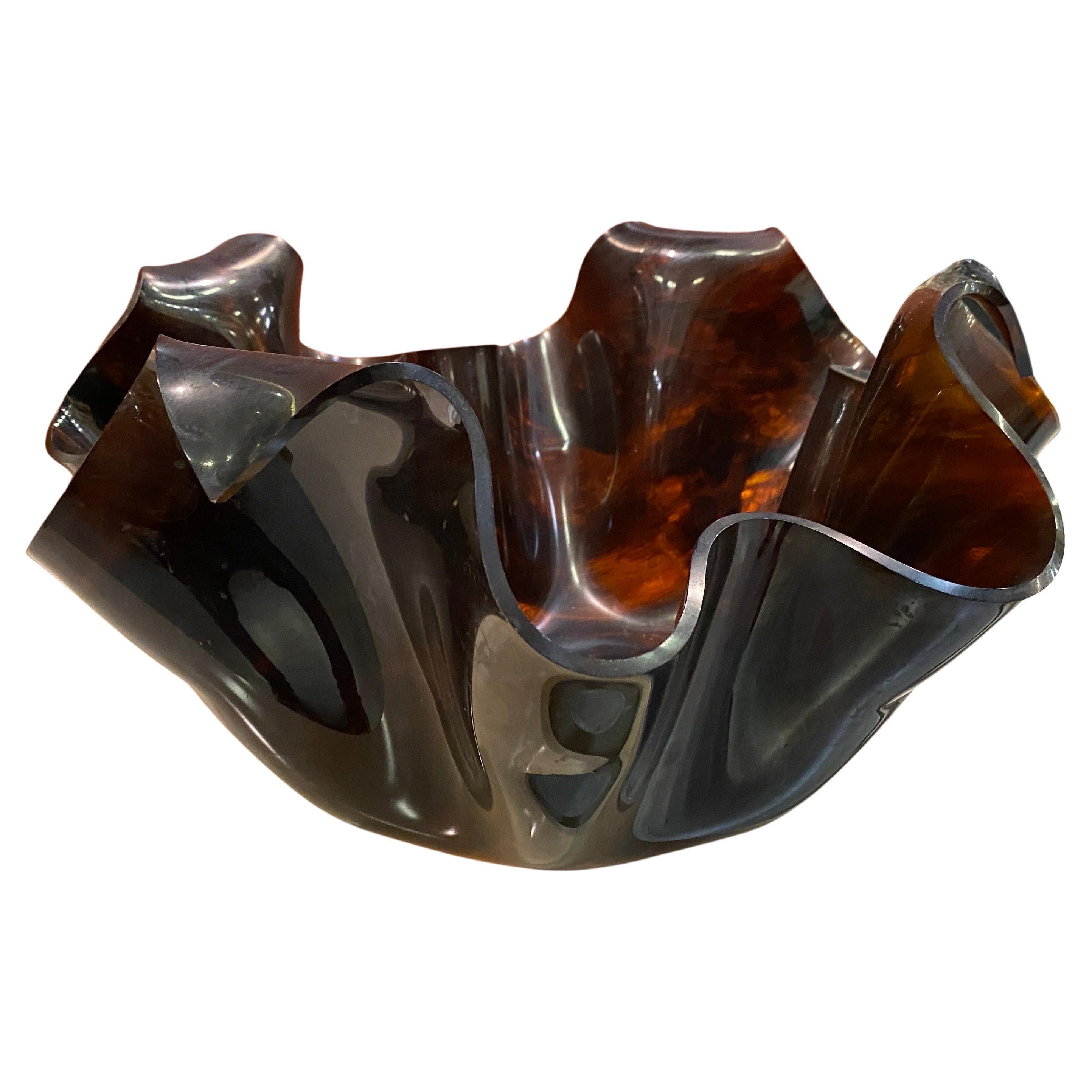 1970s Mid-Century Modern Fake Tortoise Lucite Italian Bowl at 1stDibs