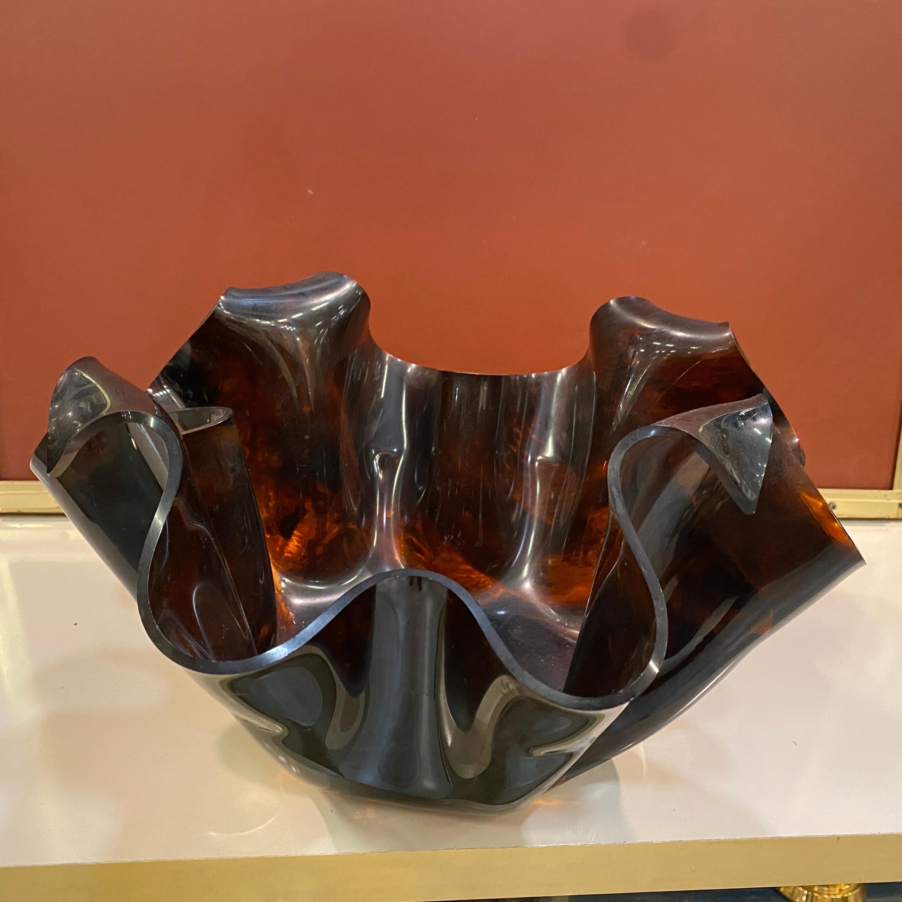 1970s Mid-Century Modern Fake Tortoise Lucite Italian Bowl at 1stDibs