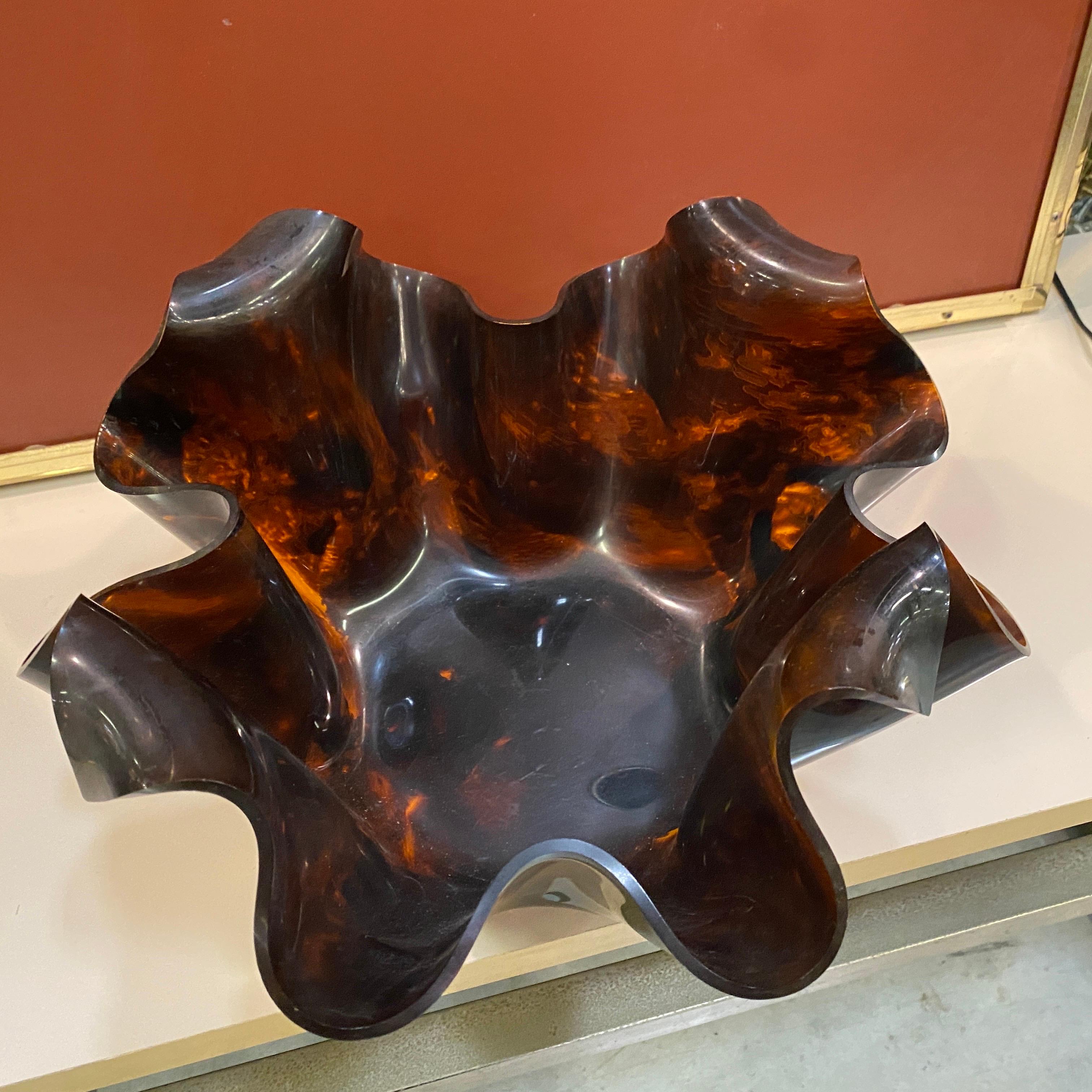 1970s Mid-Century Modern Fake Tortoise Lucite Italian Bowl at 1stDibs