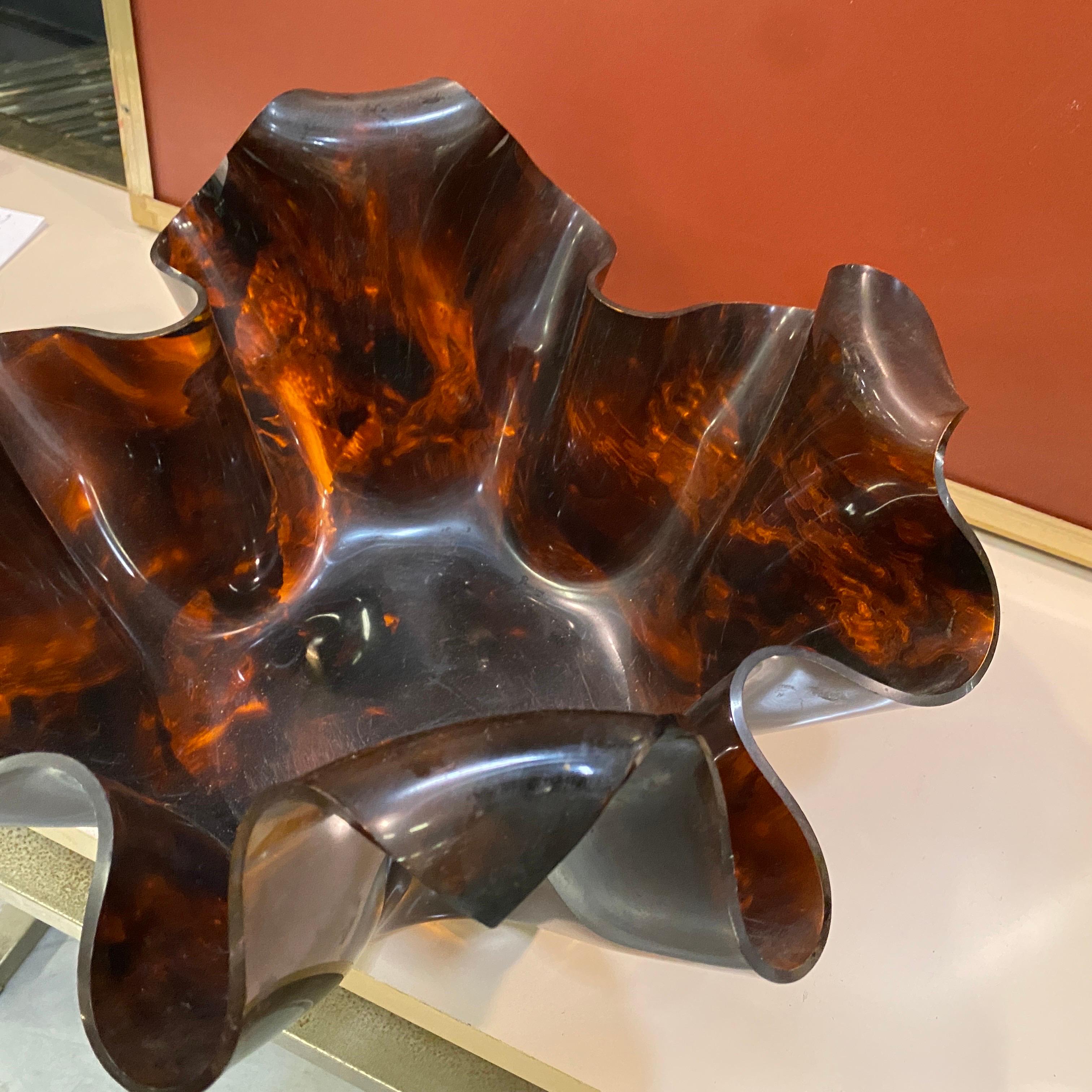 1970s Mid-Century Modern Fake Tortoise Lucite Italian Bowl at 1stDibs