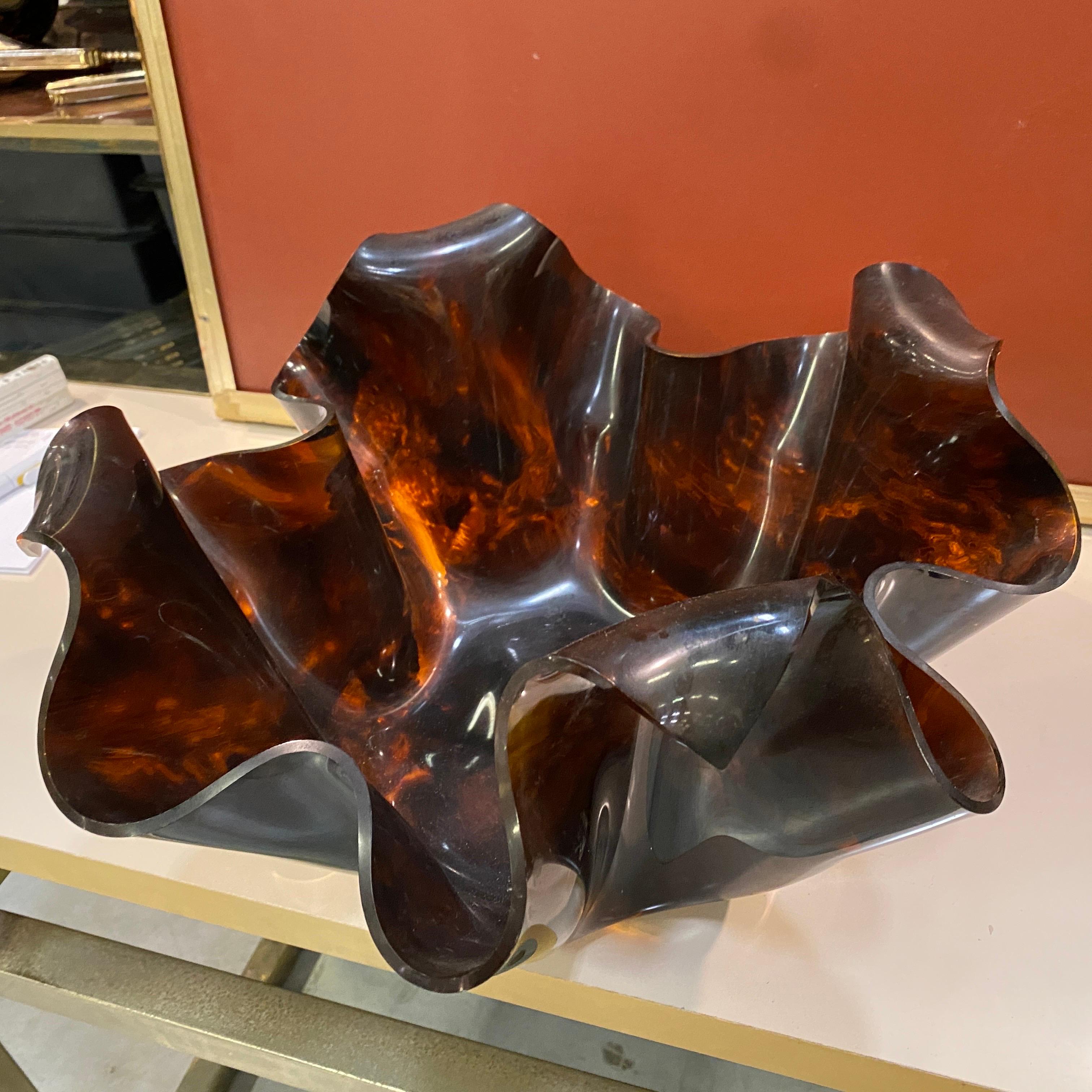 1970s Mid-Century Modern Fake Tortoise Lucite Italian Bowl at 1stDibs