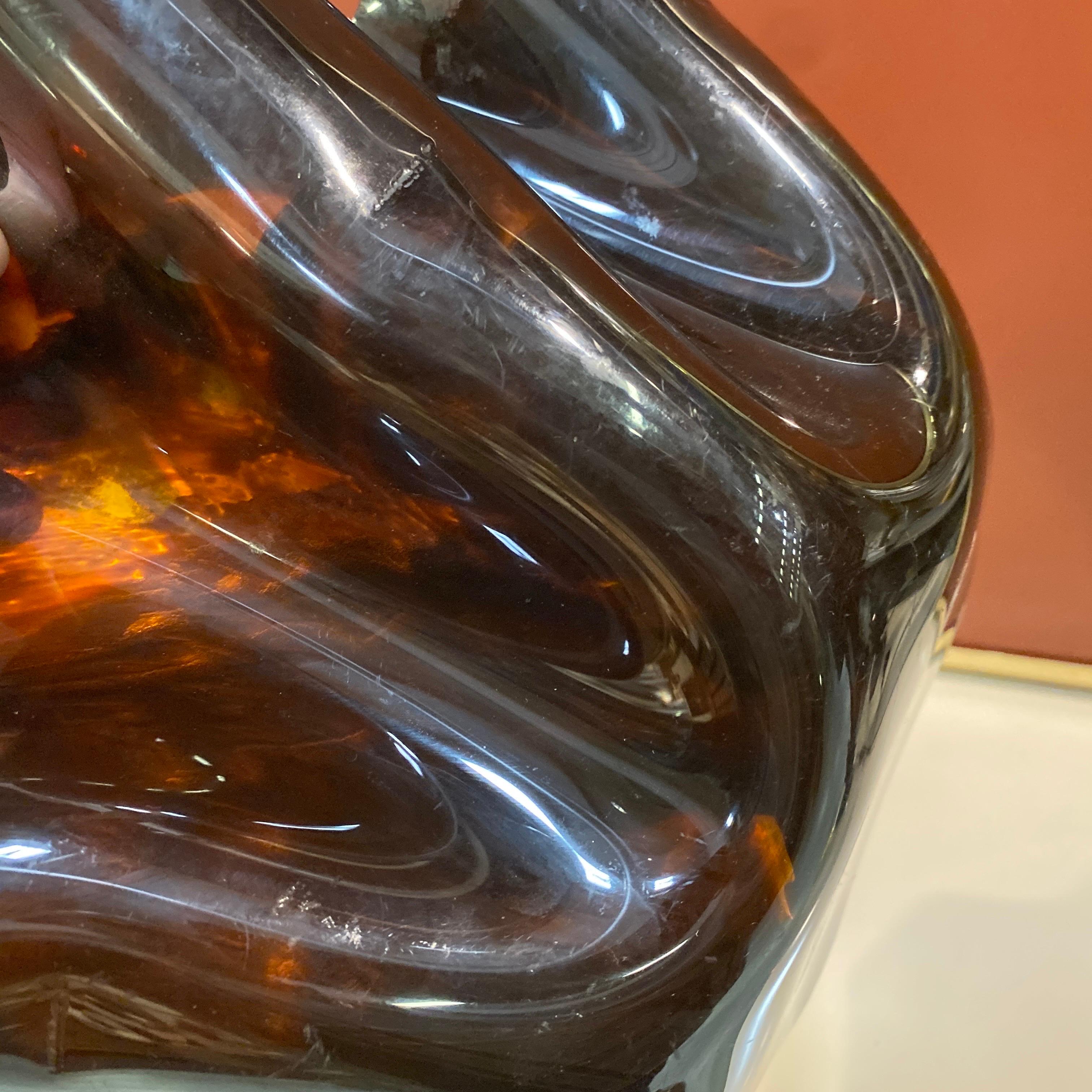 1970s Mid-Century Modern Fake Tortoise Lucite Italian Bowl at 1stDibs