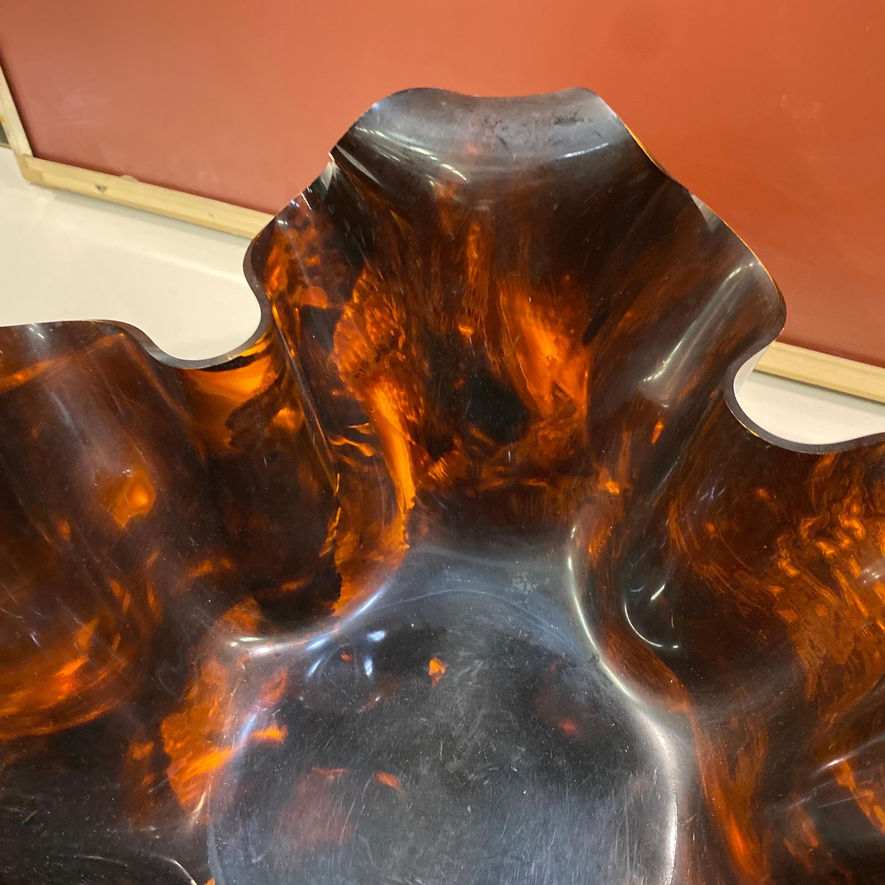 1970s Mid-Century Modern Fake Tortoise Lucite Italian Bowl at 1stDibs