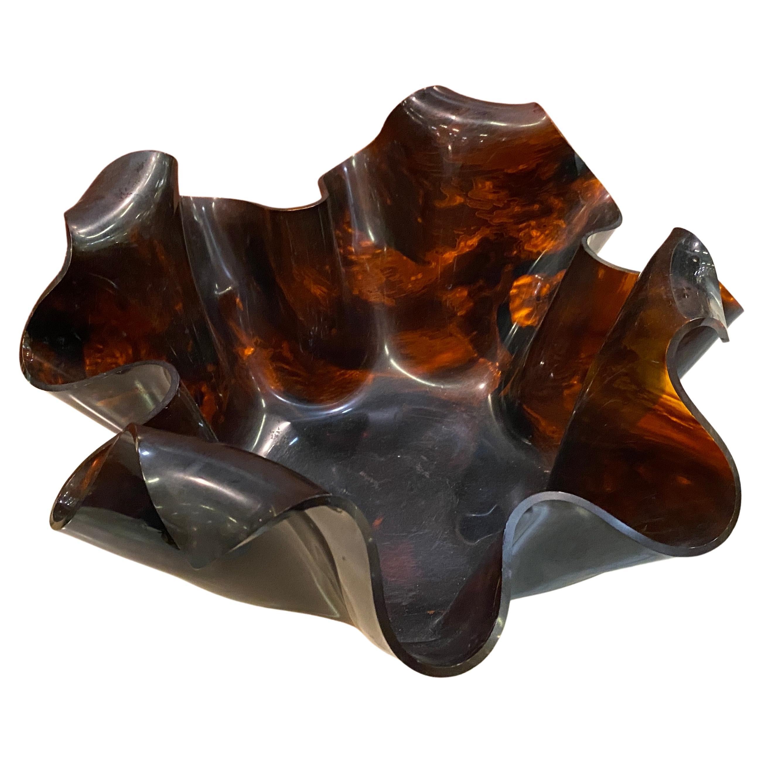 1970s Mid-Century Modern Fake Tortoise Lucite Italian Bowl at 1stDibs