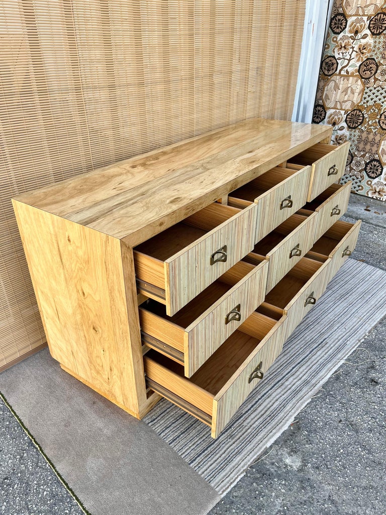 1970s Mid-Century Modern Faux Wood Laminated Nine Drawers Dresser For ...