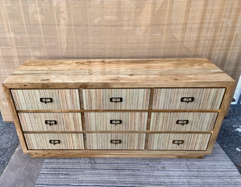 1970s Mid-Century Modern Faux Wood Laminated Nine Drawers Dresser For ...