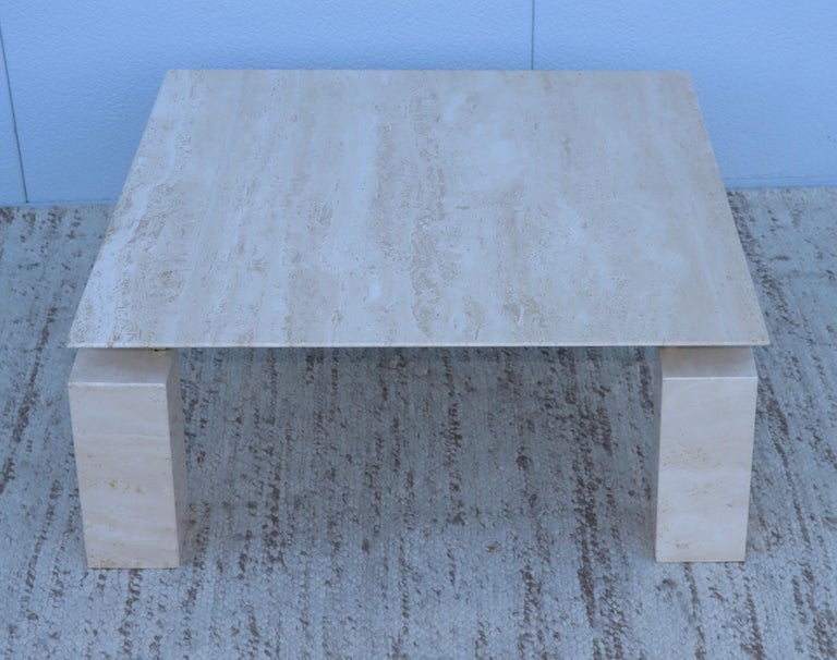 1970's Mid-Century Modern Floating Top Italian Travertine Coffee Table ...