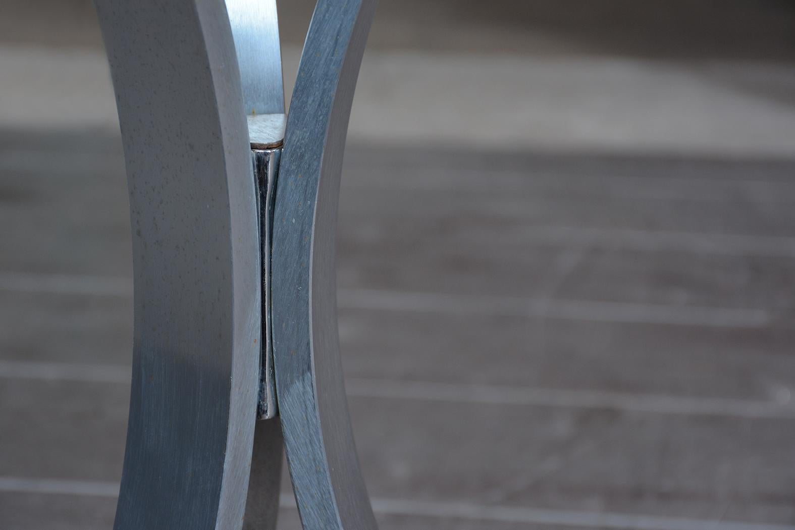 1970s Mid-Century Modern Style Chrome Pedestal Table at 1stDibs