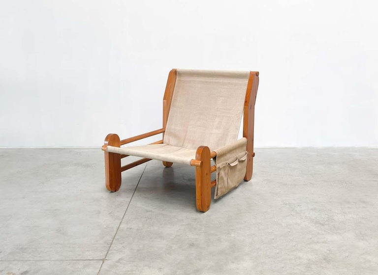 1970's Mid-Century Sculptural Oak Easy Chair For Sale at 1stDibs