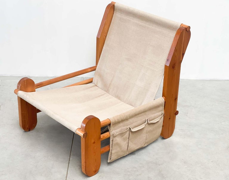 1970's Mid-Century Sculptural Oak Easy Chair For Sale at 1stDibs