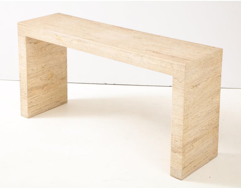 1970s Minimalist Travertine Console Table at 1stDibs