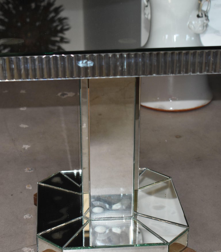 1970s Mirror Side Table For Sale at 1stDibs