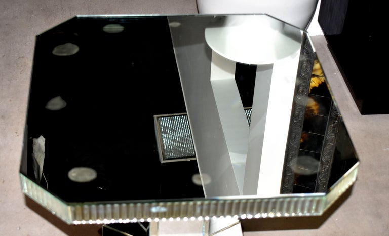 1970s Mirror Side Table For Sale at 1stDibs