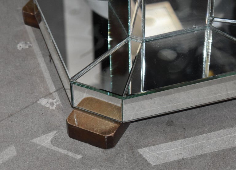 1970s Mirror Side Table For Sale at 1stDibs