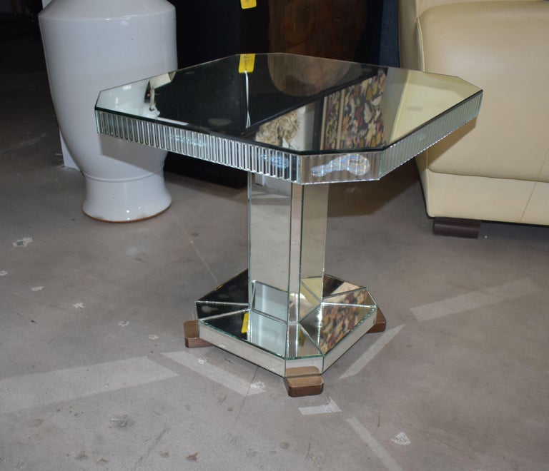 1970s Mirror Side Table For Sale at 1stDibs