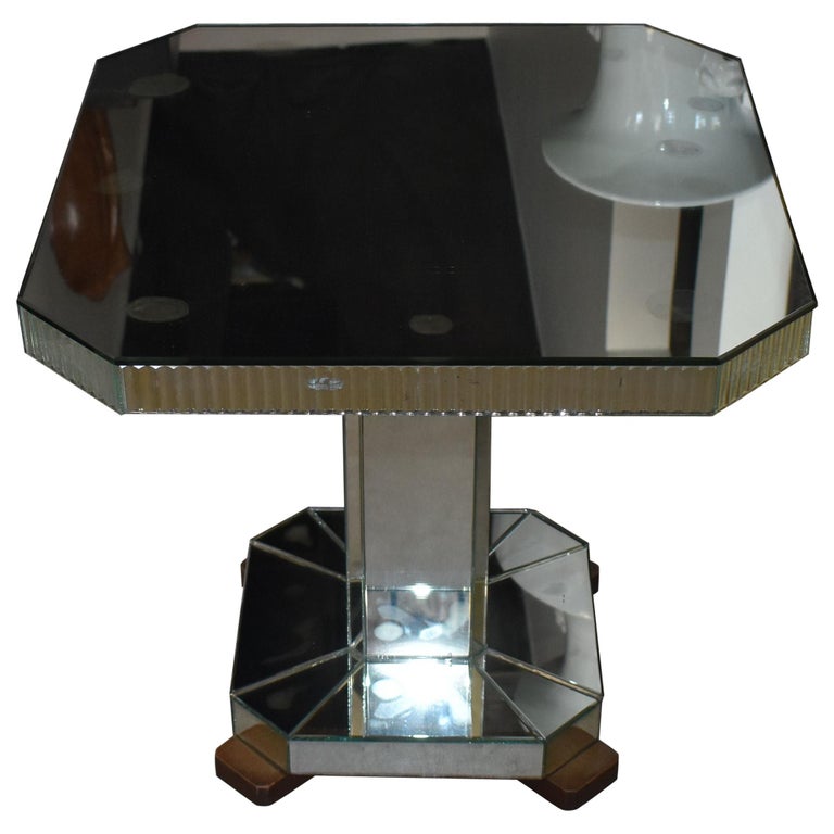1970s Mirror Side Table For Sale at 1stDibs