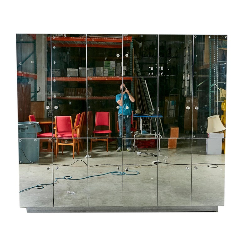 1970s Mirrored Storage Unit For Sale at 1stDibs